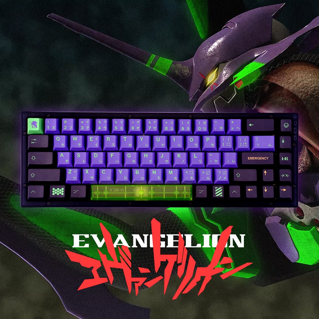 EVA Mecha-01 Keycap, 134 Keys PBT Keycaps Cherry Profile DYE-SUB EVA ...