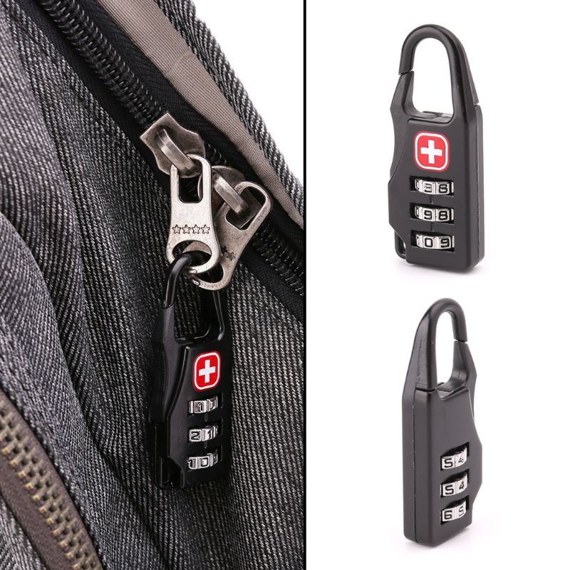 Swiss Cross Symbol Combination Safe Code Mini Padlock Luggage Travel ...