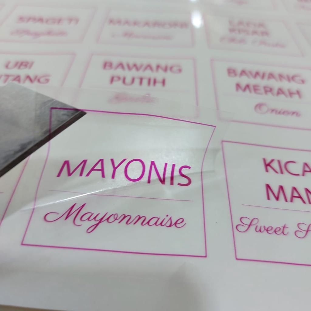 (54pcs)Sticker Label Dapur Minimalist Ready made Waterproof 5cmx5cm ...