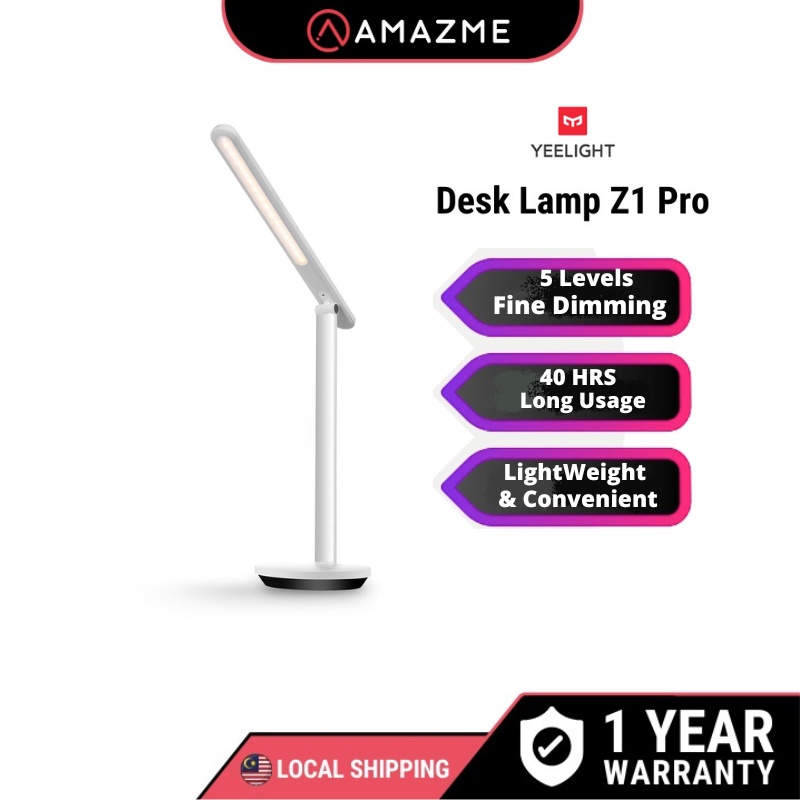 Yeelight Z1 Pro Table LED Desk Lamp USB-C Rechargeable 200 Lumens Built ...