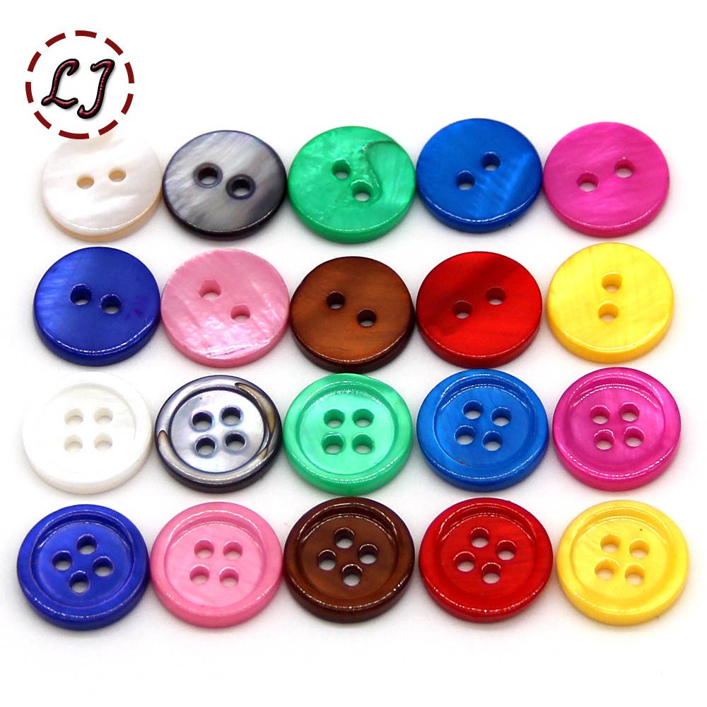 30pcs/lot 12mm color Natural Shell Sewing Buttons Color Mother of Pearl ...