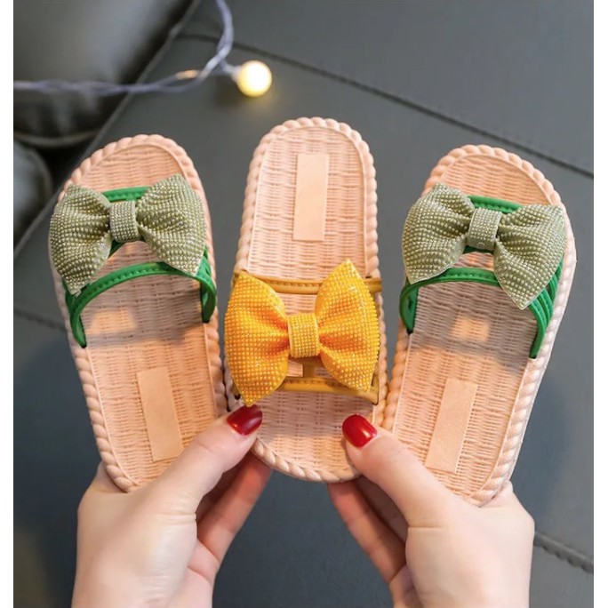 Baby girl slipper with cute bows (4 colors) | Shopee Malaysia