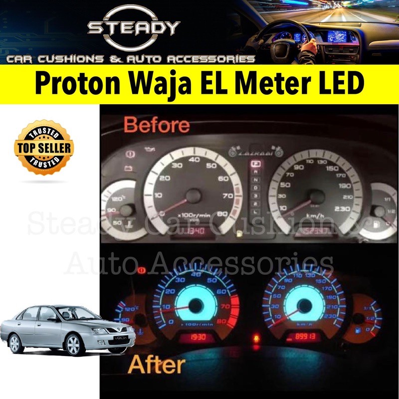 Proton Waja Meter LED EL Meter add on Blue Green with Controller ...