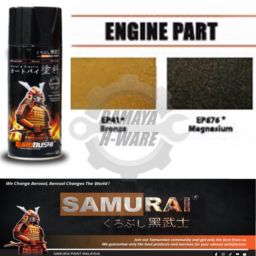 SAMURAI® Engine Part Spray Paint. Bronze & Magnesium Engine Spray Paint ...