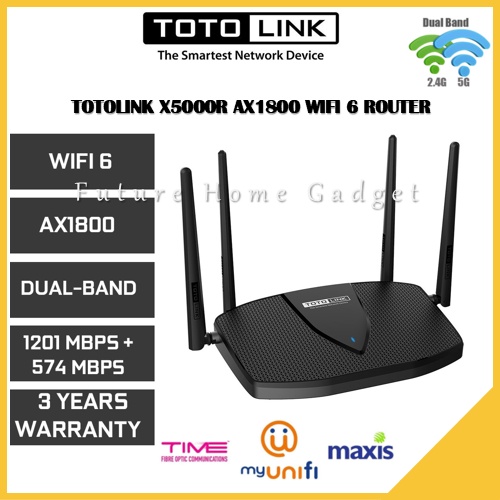 【READY STOCK】TOTOLINK Wi-Fi 6 Gigabit router X5000R AX1800 1000Mbps 2.4G&5G Wireless Routers MU ...