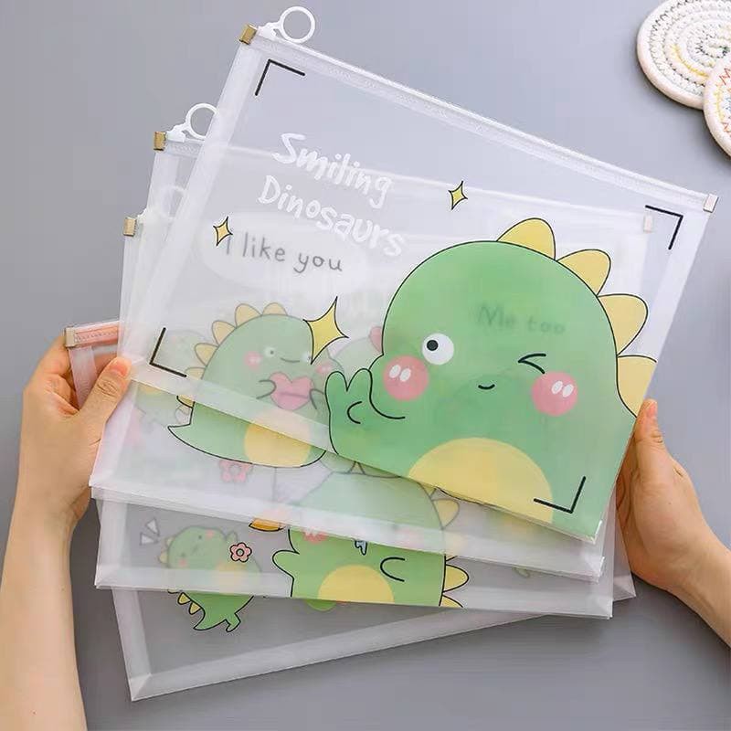 Little Baby Transparent A4 Folder Cartoon Dinosaur Pretty Girl Cute ...