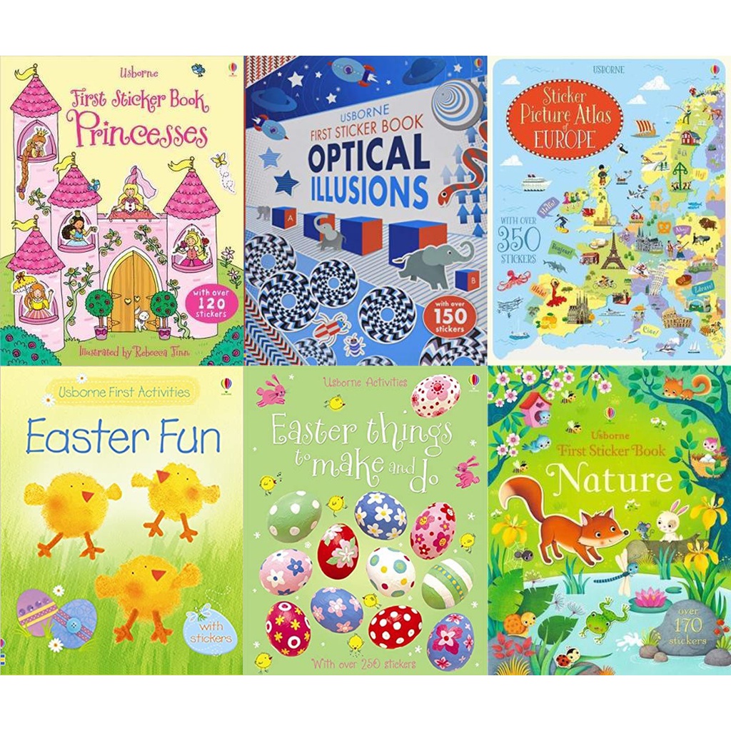 Usborne Sticker Book For Kids Activity Book Princess Optical Illusions ...