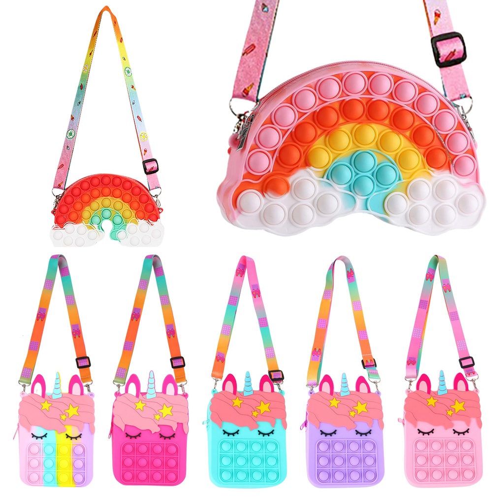 Fidget Toy Rainbow Cloud Popper Sensory Popet Push Bubble Stationery ...