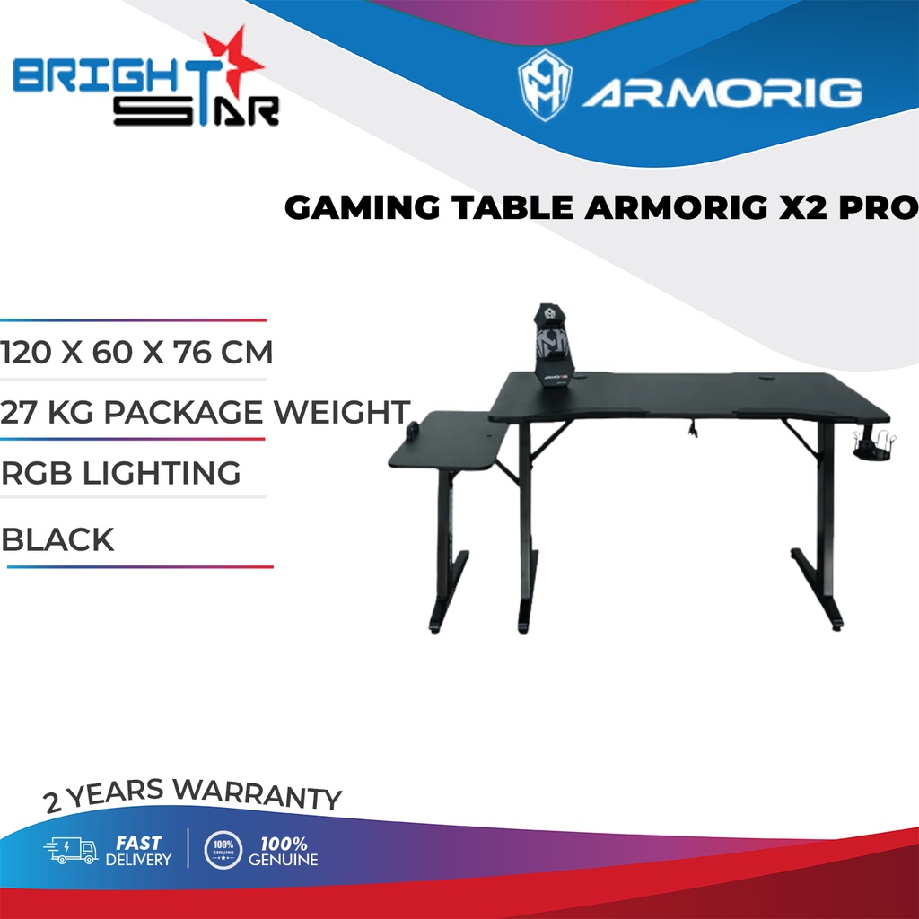 GAMING TABLE ARMORIG X2 PRO / 120 X 60 X 76 CM / 27 KG PACKAGE WEIGHT ...