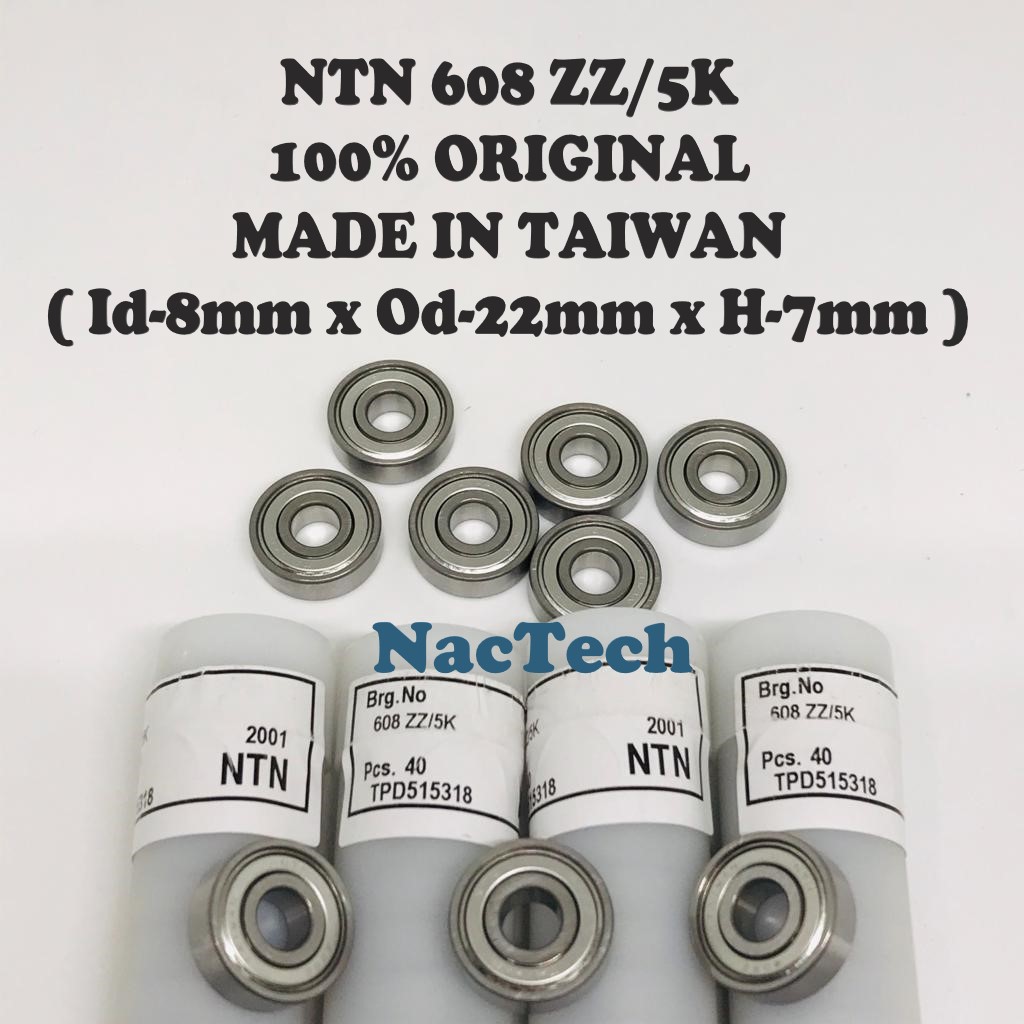 NTN 608 ZZ ( 8 x 22 x 7 ) 100% ORIGINAL Shielded Type Miniature Ball ...