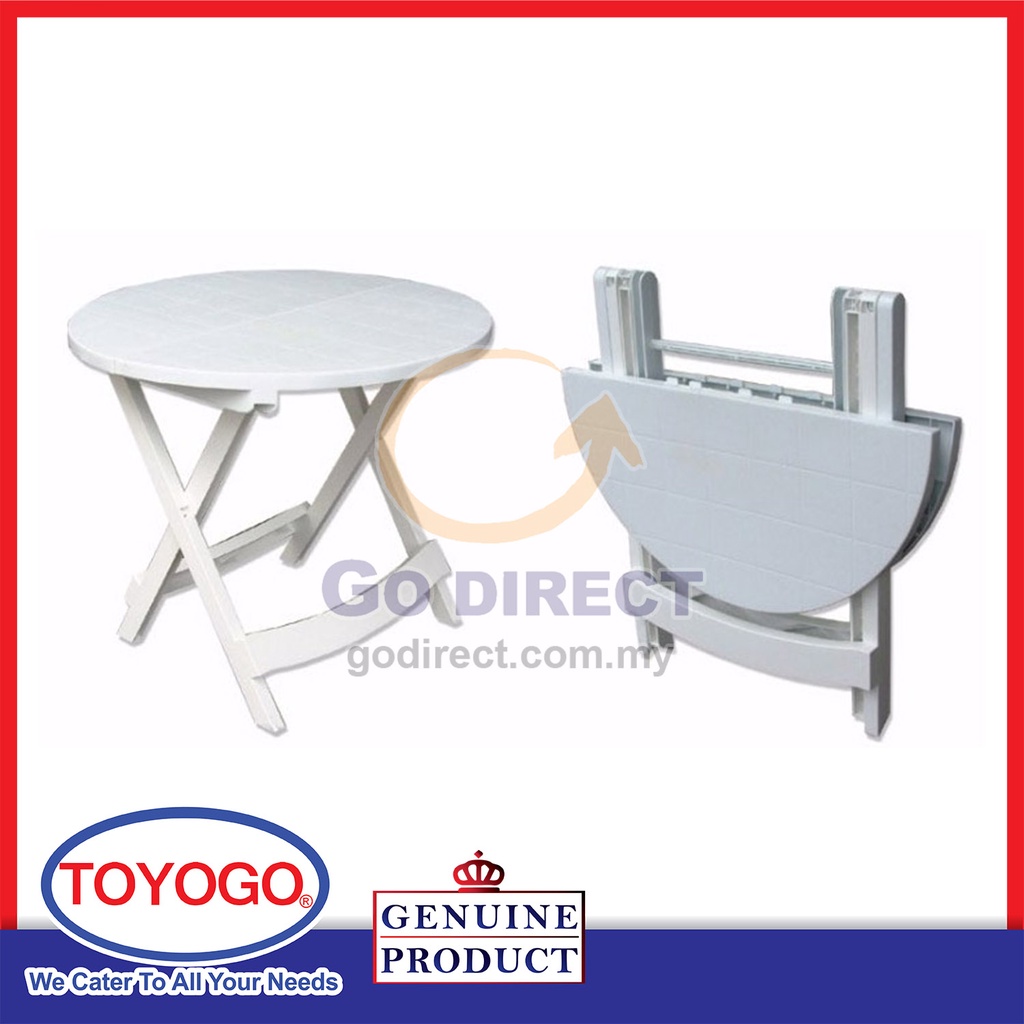 2 X TOYOGO Round Foldable Table Garden Table UV Resistance Dining ...