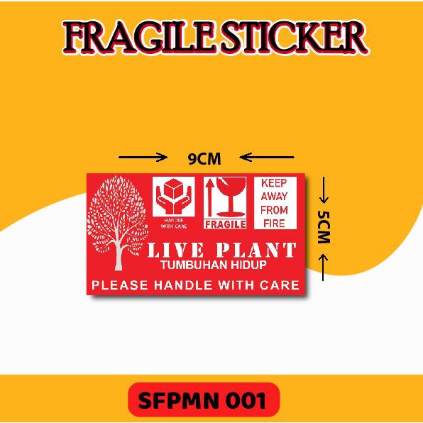 🔥 READY STOCK 🔥 LIVE PLANT STICKER FRAGILE LOGISTIC LABEL / STIKER ...