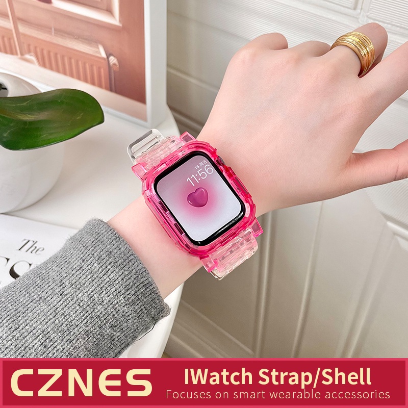 iWatch Strap Glacier Integrated Strap Transparent Color Frame Strap S9 ...