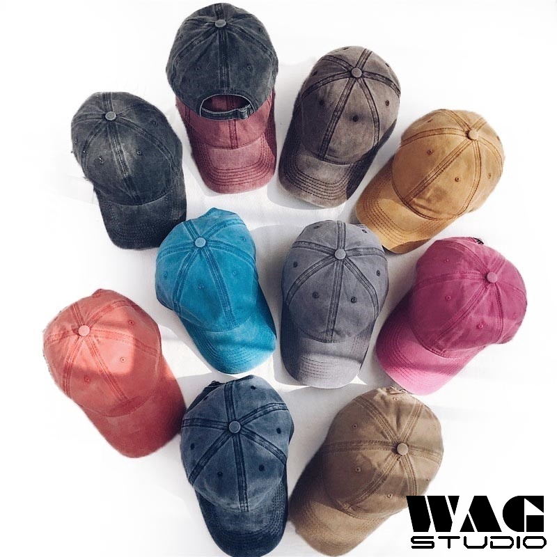 WAG Hat | Ready Stock Washed Cotton Baseball Cap Men Women Denim 6 ...