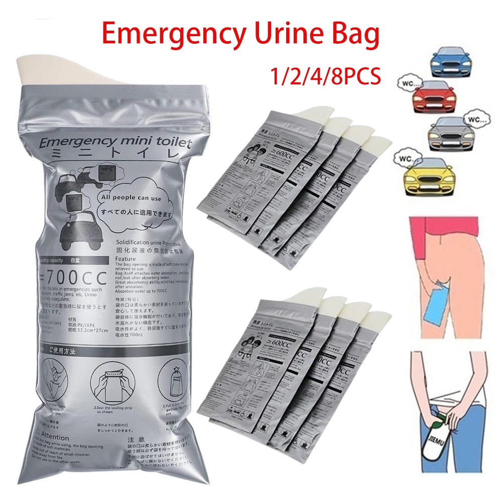 4PCS 700ML Portable Car Toilet Urine Bag Auto Outdoor Travel Camping ...