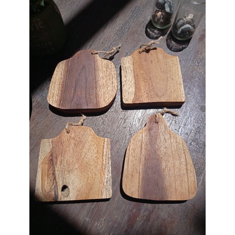 KAYU Cute Teak Wood Cutting Board/Coaster/Coaster | Shopee Malaysia