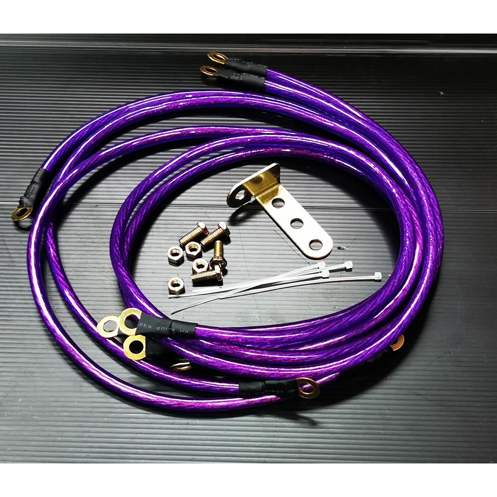 Car HKS MDK Grounding Wire Kit Cable ground Wayar ECU purple bezza wira ...