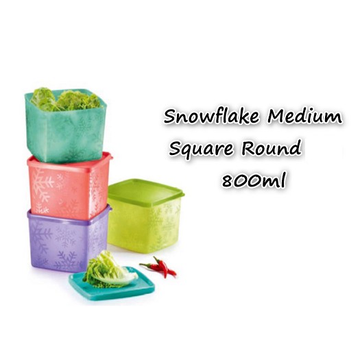 Tupperware Snowflake Medium Square Round (1pc) 800ml | Shopee Malaysia