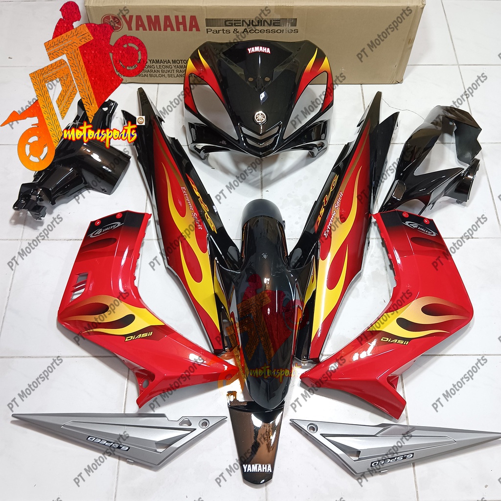 Yamaha Lc 135 V1 Lc135 Cover Set Black Red Rc Vietnam Exciter Black ...
