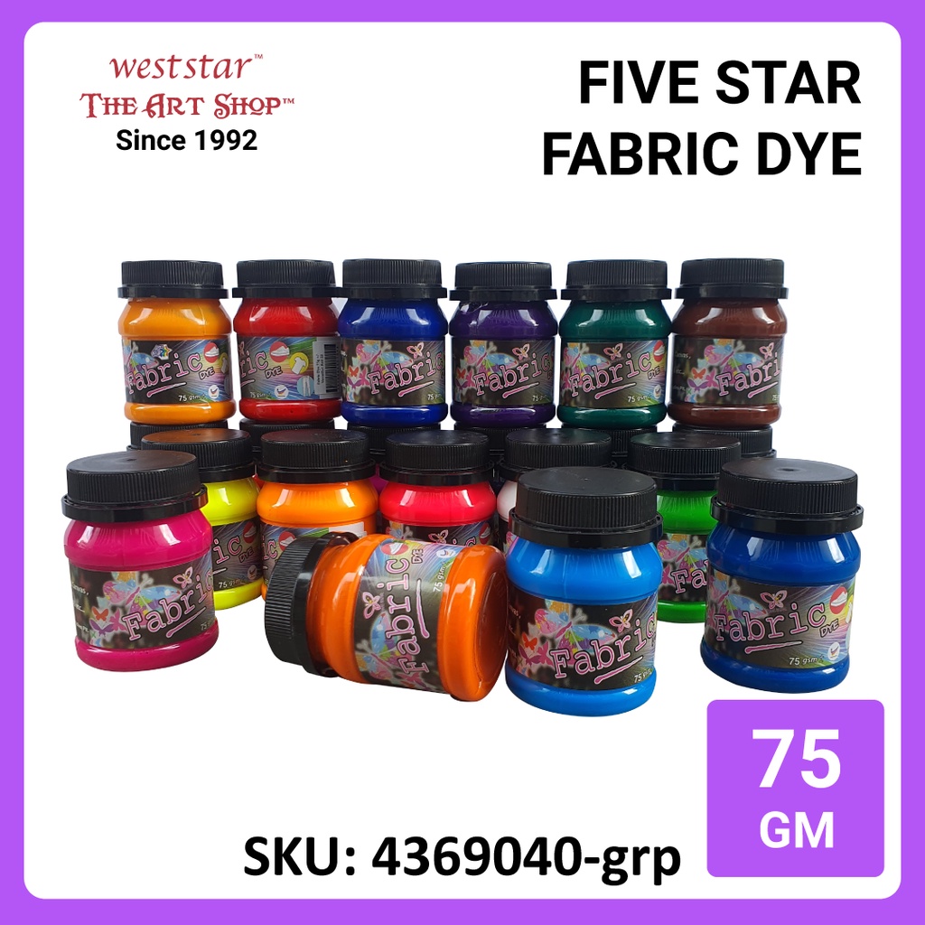 Five Star Fabric Dye 75gm - Standard Color | Weststar The Artshop ...