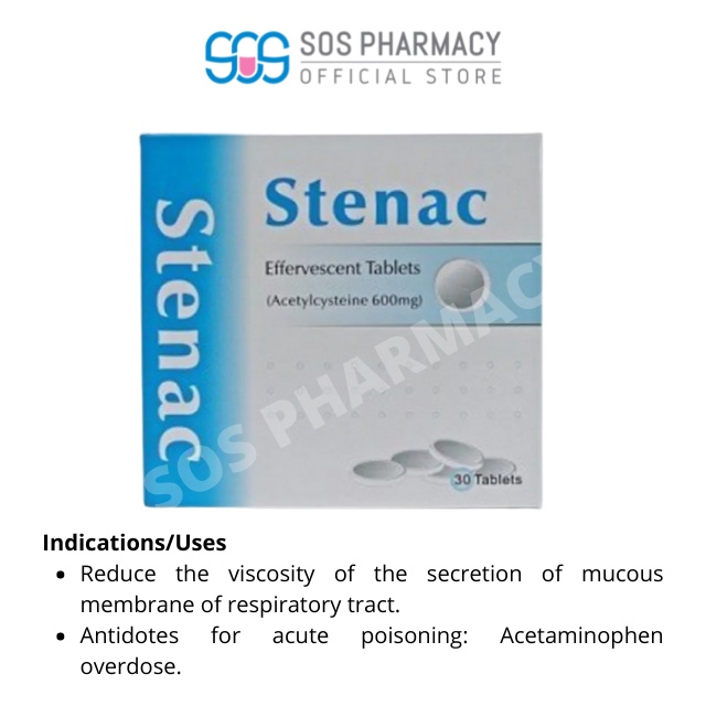 Stenac Effervescent 600mg 15x2s (Acetylcysteine 600 mg) | Shopee Malaysia