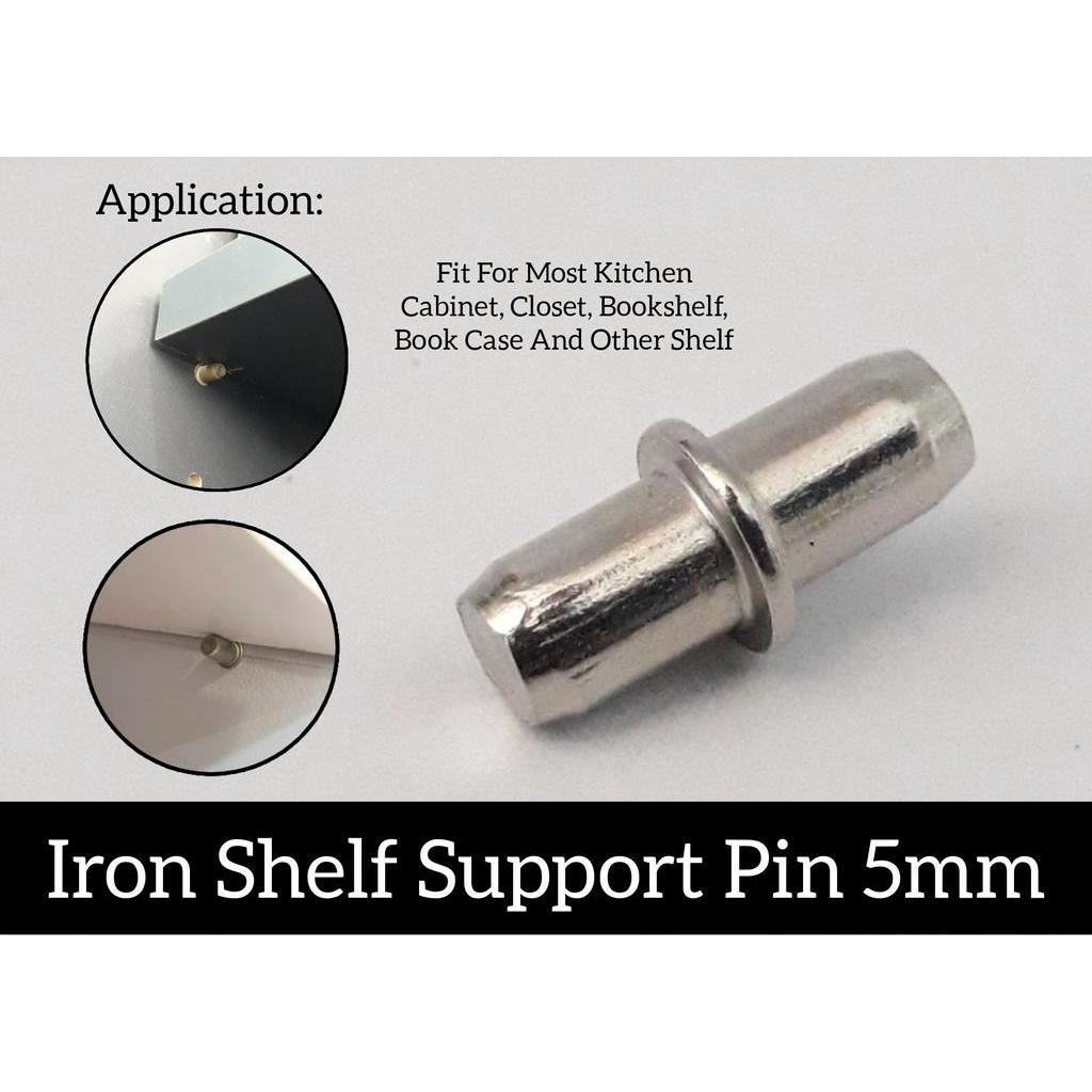 10pcs Iron Shelf Support Pin 5mm For Bookshelf Cabinet Cupboard ...
