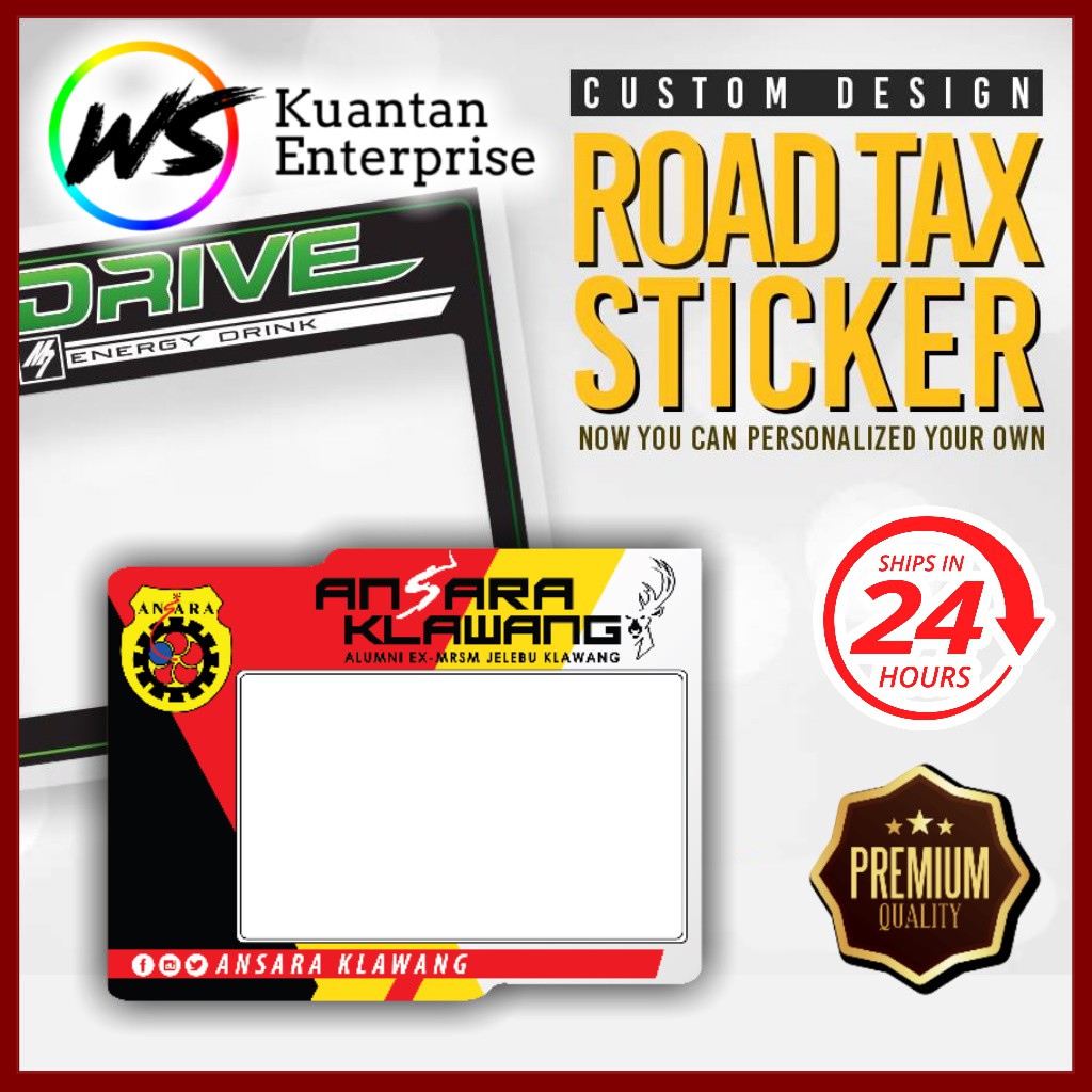 💯【100% Fast Printing】🔥Custom Road Tax Sticker Printing / Sticker Cermin ...