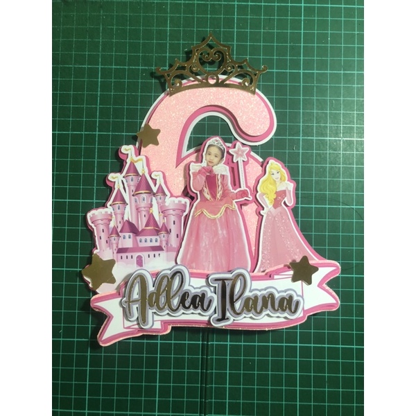 Princess customize picture, name & age cake topper | Shopee Malaysia