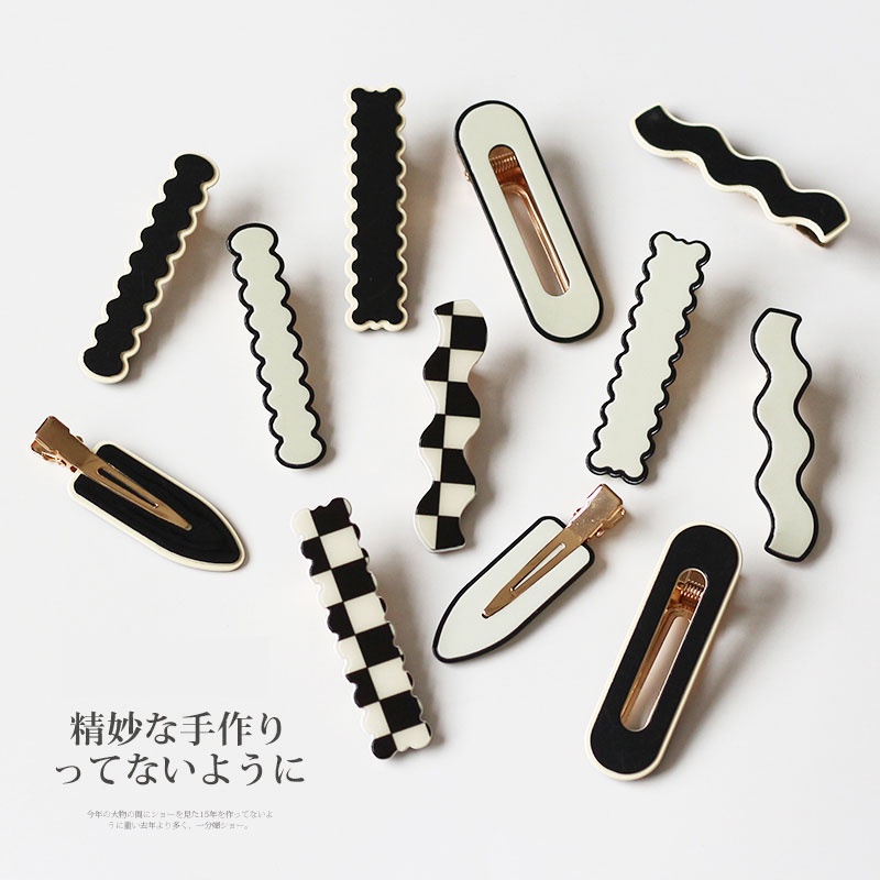 Korean Hair Clip Female Retro Acrylic Bangs Side Hairpin Simple Hair ...