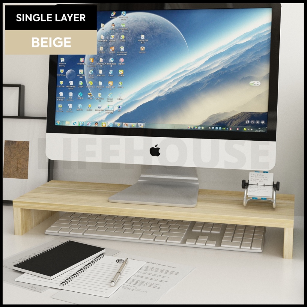 1 2 Tier Screen Monitor Shelf Computer Rack Monitor Stand Riser Monitor 