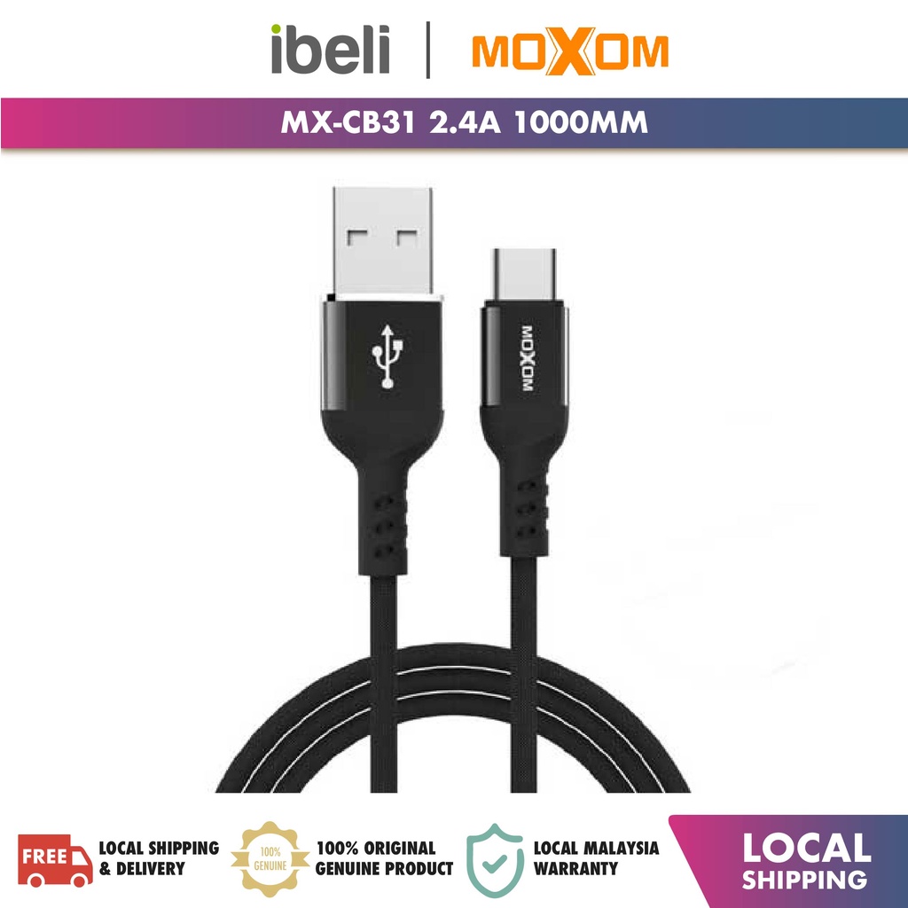 Moxom MX-CB31 2.4A Fast Charging Braided Nylon Fiber Cable LED Reinforced Connector [Compatible ...