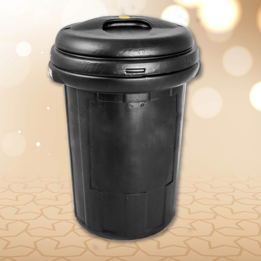 Black Fibre Dustbin with Cover l Tong Sampah Fiber 70L / 90L | Shopee Malaysia