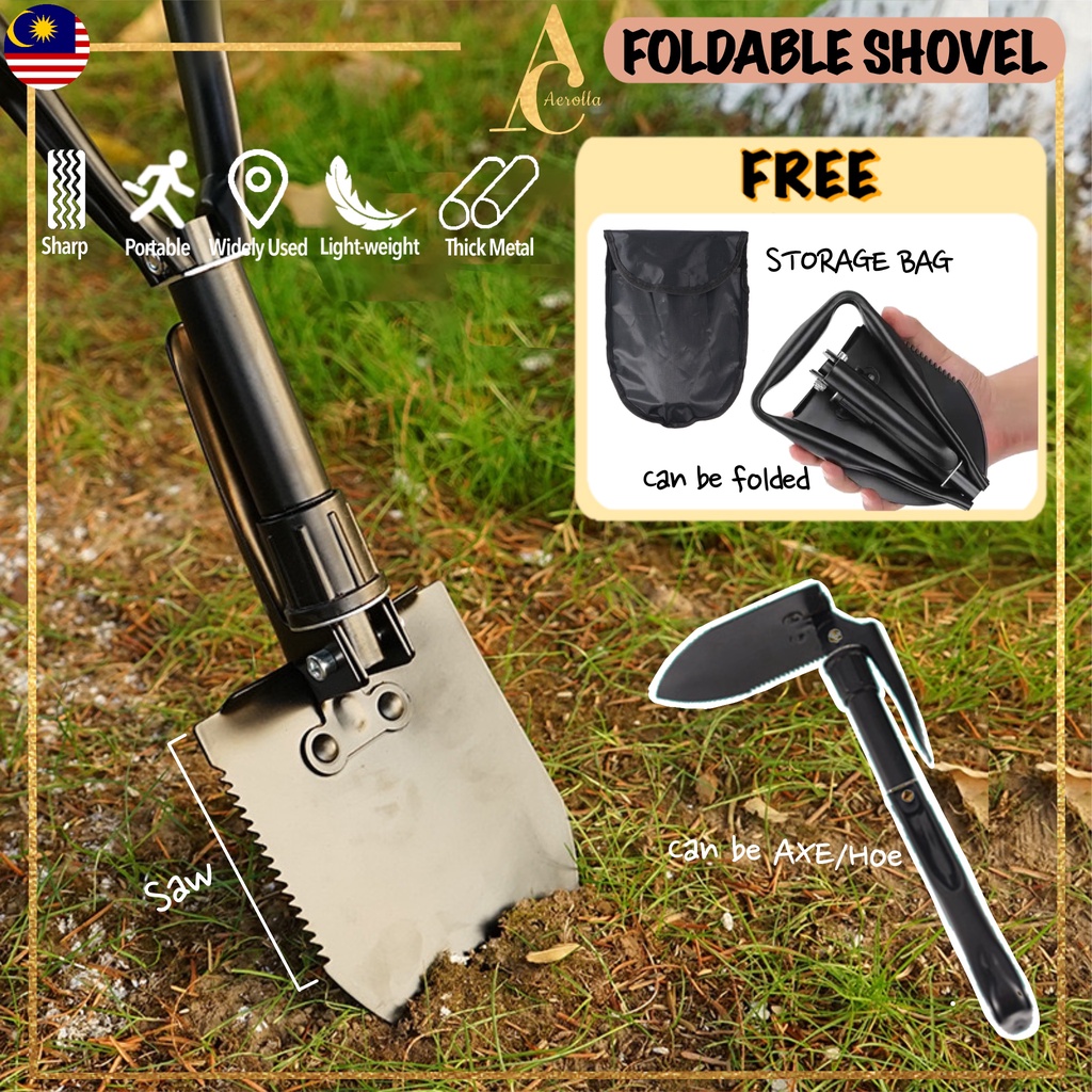 Premium Foldable Shovel Multi-Function Camping Large Portable Shovel ...