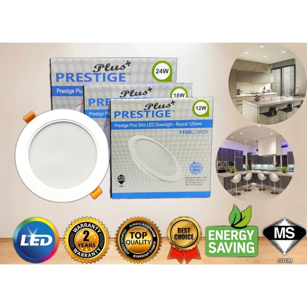 (EXTRA BRIGHT) PRESTIGE PLUS+ 12W/18W/24W 5"/6"/8" LED DOWNLIGHT/LAMPU ...