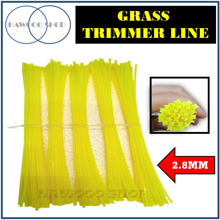 [Yellow] 2.8MM X 12" Square Grass Cutter Nylon Trimmer Line / Tali Mesin Rumput Tali Tangsi ...