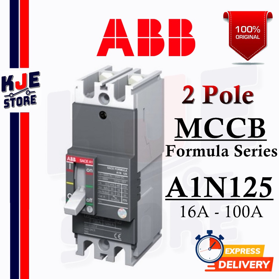 ABB MCCB 2P 50kA A1N125 Formula Series [16A-100A] [Ready Stock ...