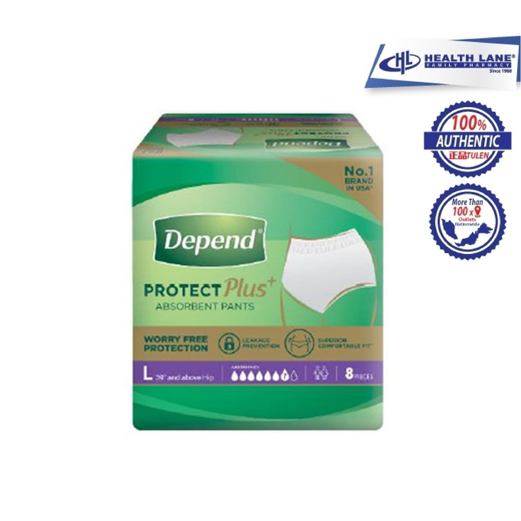 Depend Pants Protect Plus - Size L (8's) | Shopee Malaysia