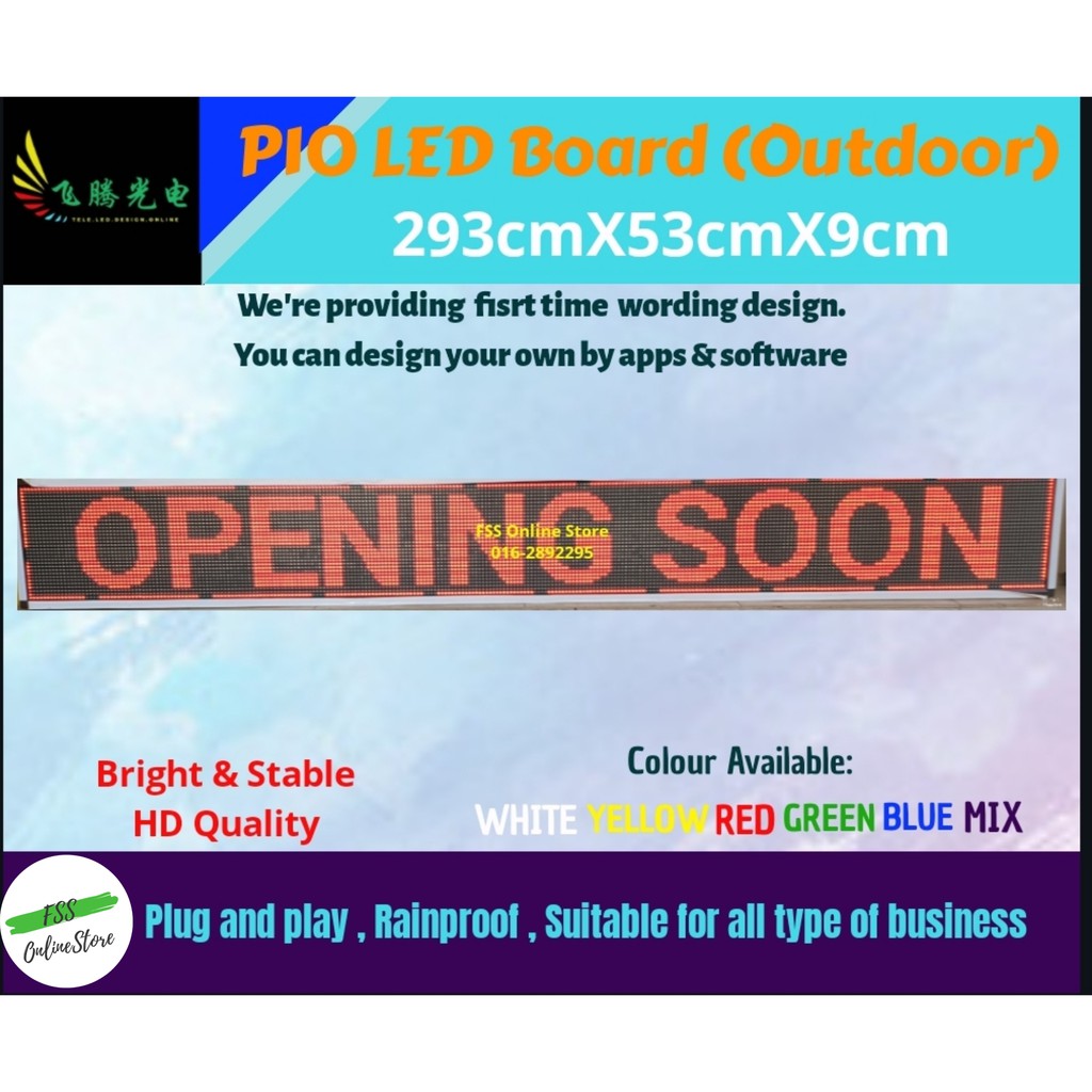 P10 Led Display Signboard/Running Board(OUTDOOR) [293(L) CM×53(H) CM×9 ...