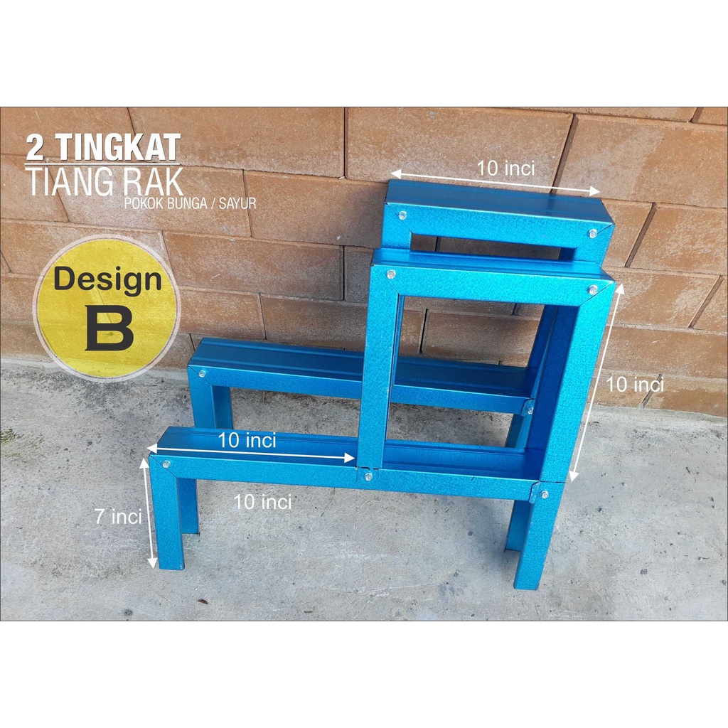 DIY - B10 inci - 1unit TIANG BESI BIRU (C CHANEL) KAKI RAK BUNGA SAYUR ...