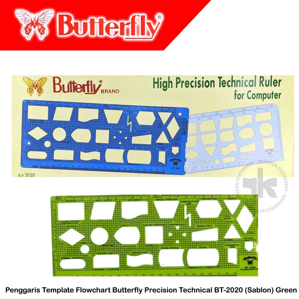 Butterfly Template Ruler Flowchart BT-2020 Screen Printing Ruler ...