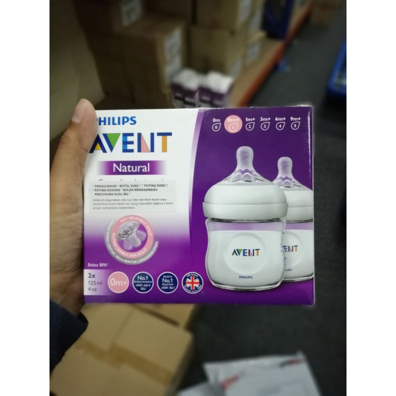 ORIGINAL Avent natural 4oz/125ml twin pack Botol susu Avent Philips ...