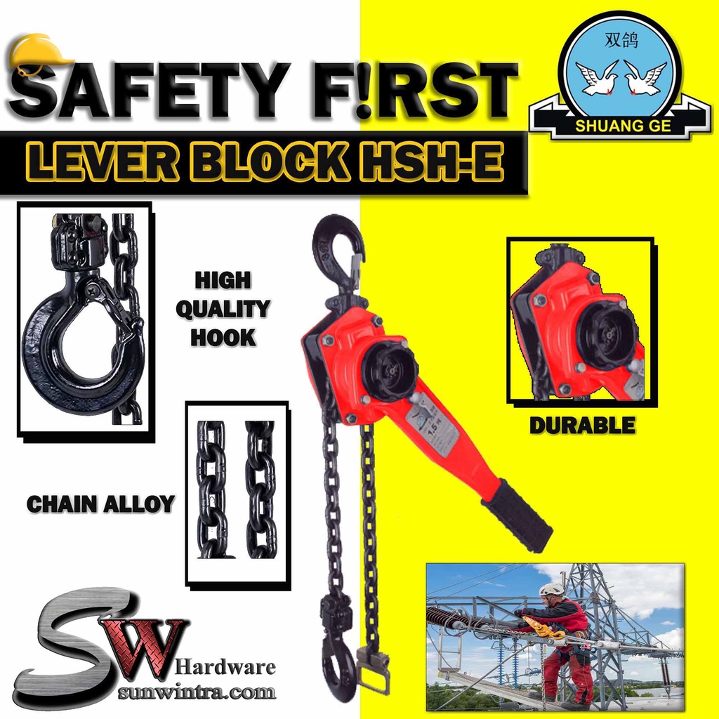 SW HARDWARE 1.5 TON X 1.5M SHUANG GE HEAVY DUTY MANUAL LEVER BLOCK # ...