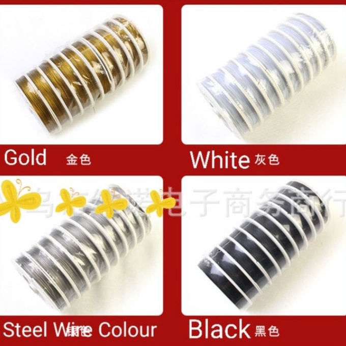 0.38MM Tiger Tail Beading Wire Stainless Steel Core with Clear Nylon ...