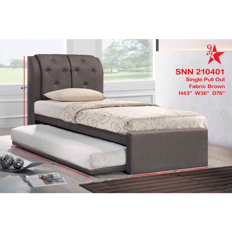 LPC MALL 3ft Single Bed With Pull Out Bed Katil Bujang+Katil Talik ...