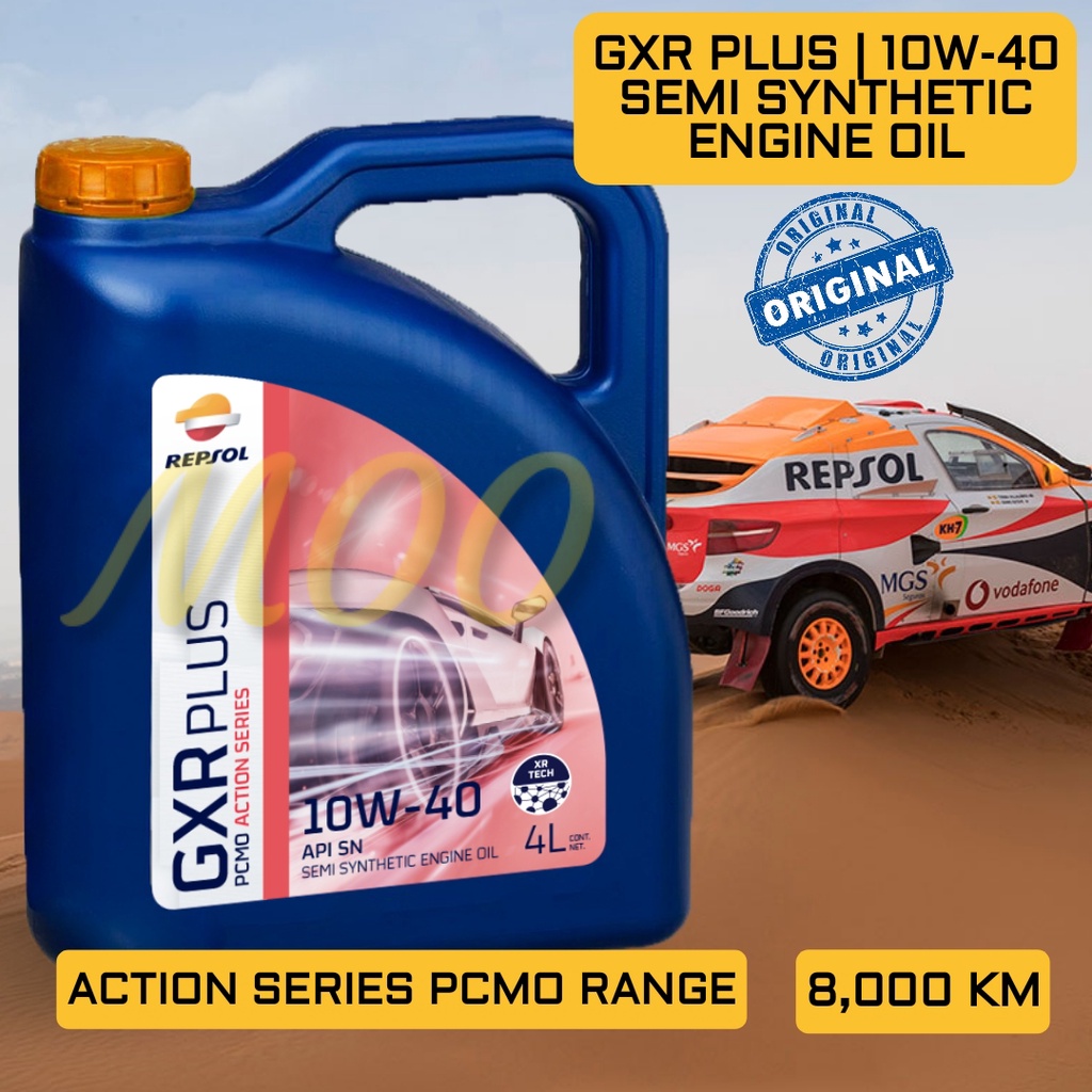 REPSOL GXR PLUS 10W-40 10W40 SEMI SYNTHETIC ENGINE OIL 4 LITRES API SN | Shopee Malaysia