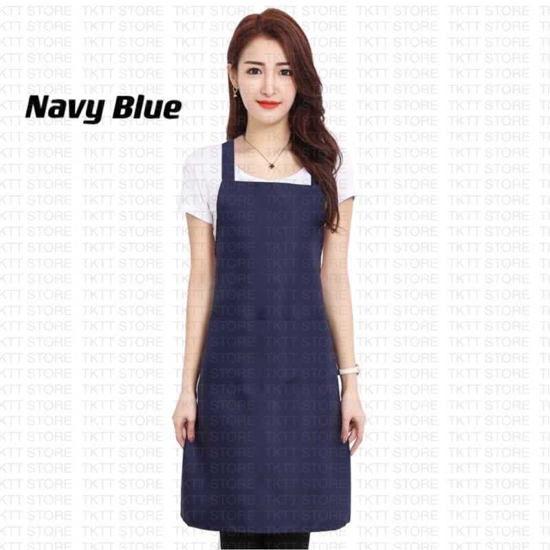 TKTT Solid Colour H Back Self Tie Apron Bib Apron Pocket Apron Kitchen ...
