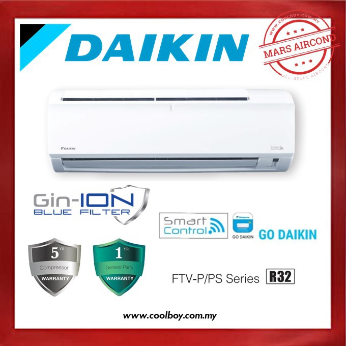 DAIKIN SMART CONTROL 1.0HP-2.5HP R32 AIR CONDITIONERS NON INVERTER FTV ...