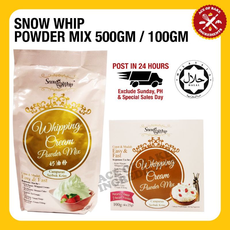 Snow Whip Whipping Cream Powder Mix 100G/500g | Shopee Malaysia