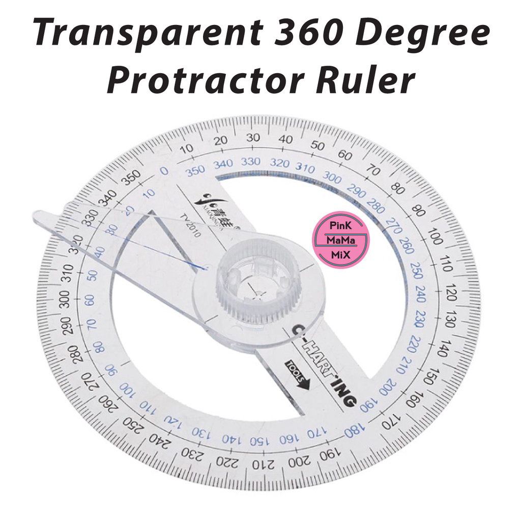 Transparent 360 Degree Protractor Ruler | Shopee Malaysia