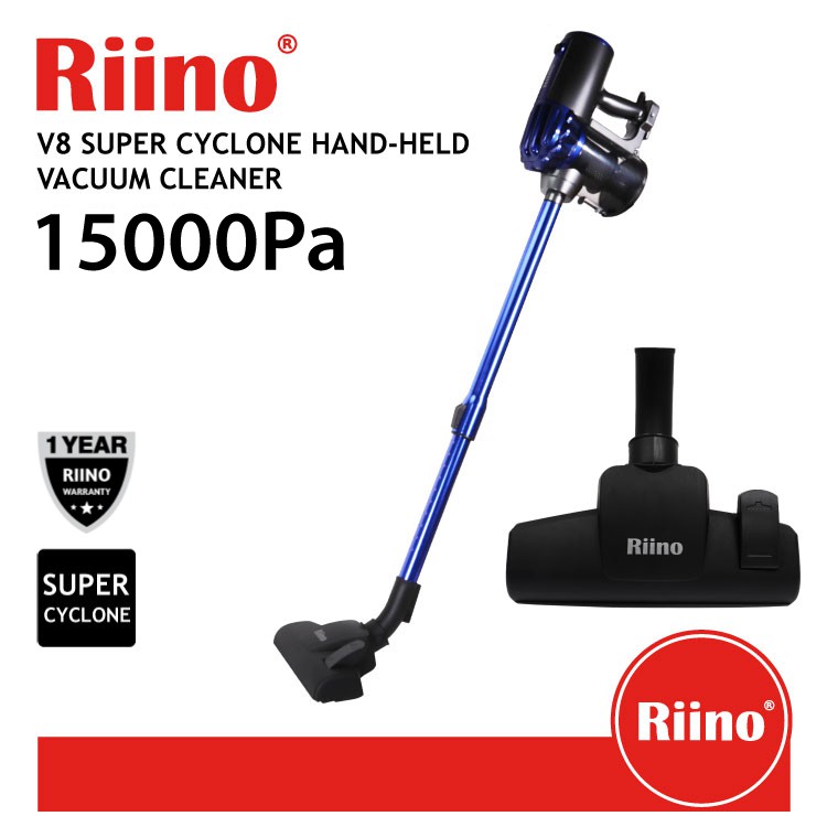 Riino V8 Super Cyclone Vacuum Handheld Bagless Motorized Brush Vacuum ...